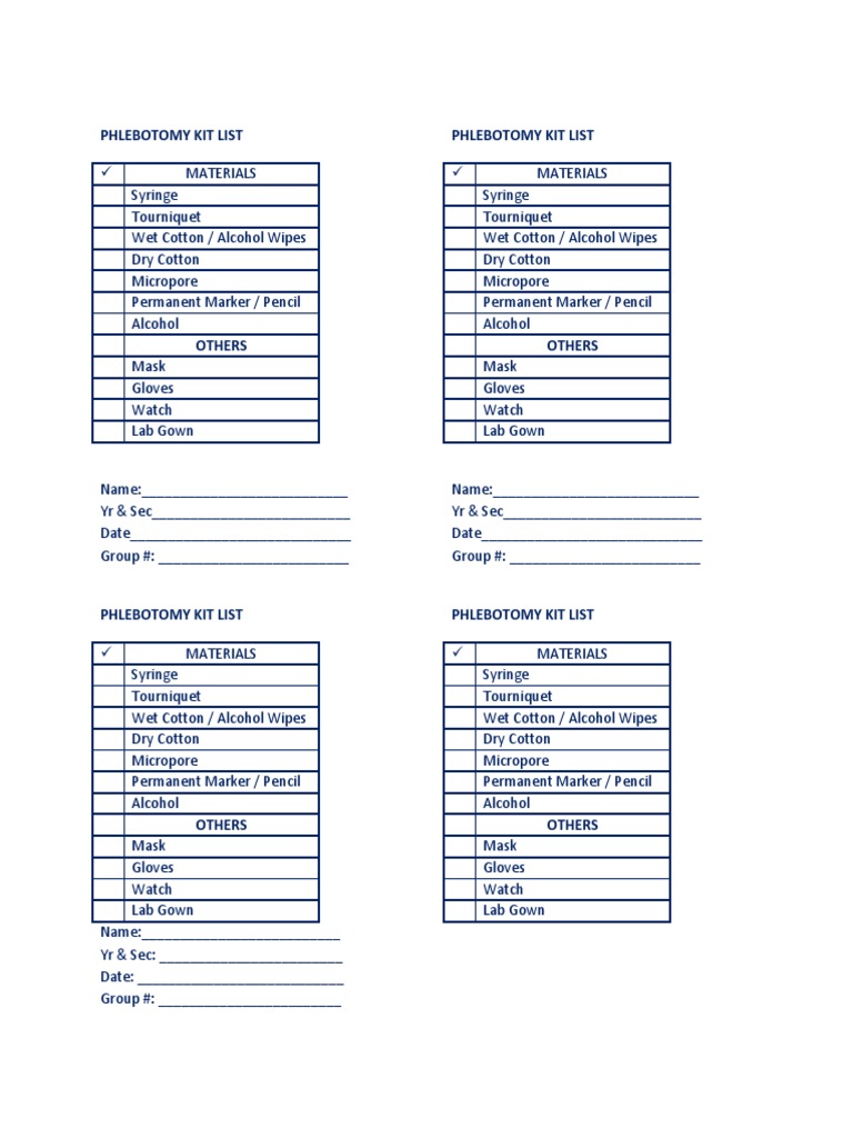 Essential Tools for Blood Collection: A Comprehensive List of ...