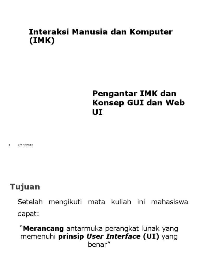 01.pengantar IMK Dan Konsep GUI - Web UI PDF | PDF | Graphical User Interfaces | User Interface