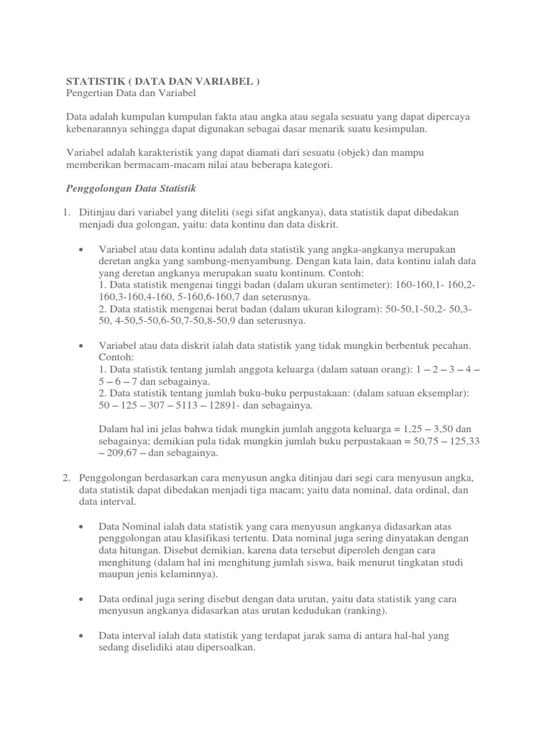 Data Dan Variabel | PDF