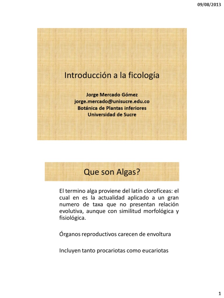 Introducción a la Ficología y Algas | PDF | Algas | Organismos