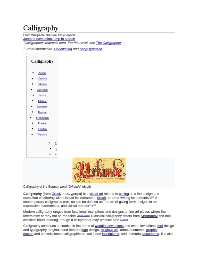 Calligraphy Introduction | PDF | Calligraphy | Writing