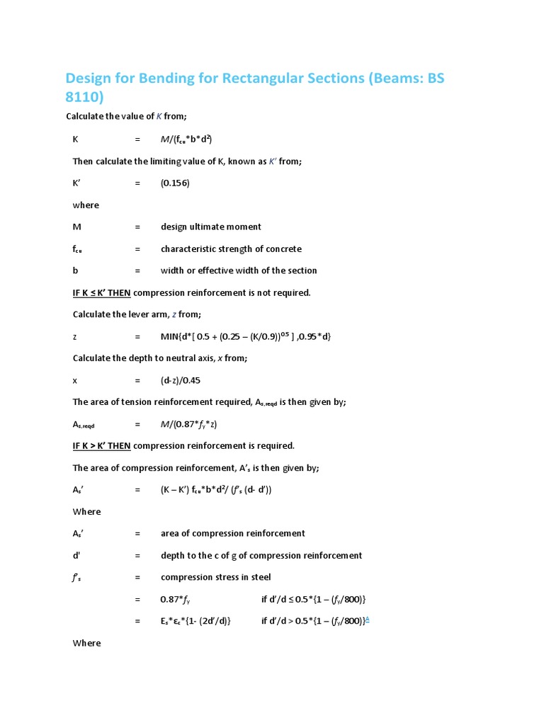 Design For Bending For Rectangular Sections | PDF