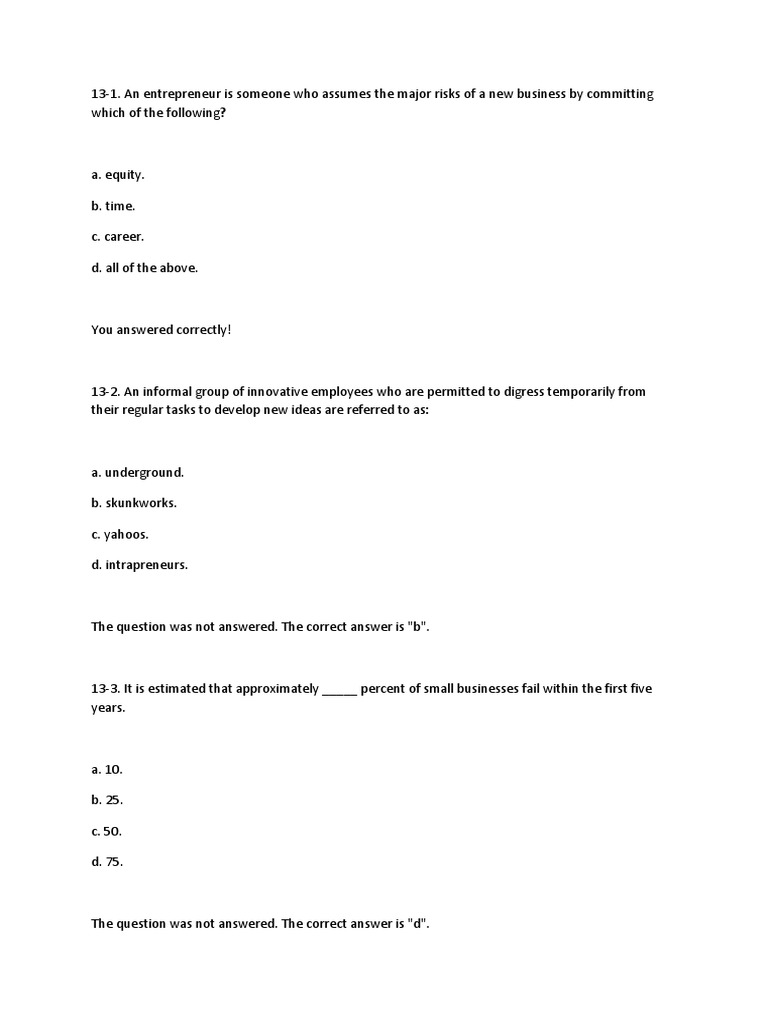 Exam Entrep | PDF | Entrepreneurship | Startup Company