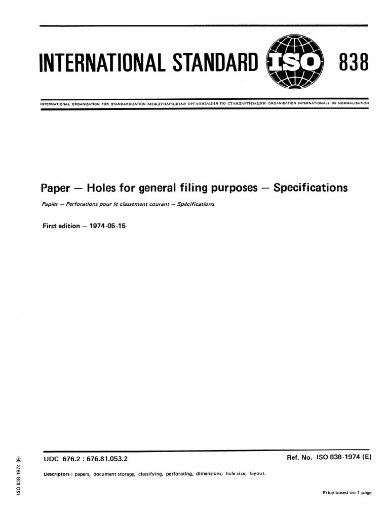 ISO 838 1974 en Preview | PDF | International Organization For ...