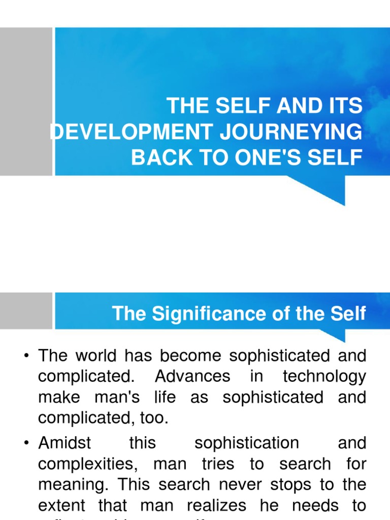The Self and Its Development Journeying Back To One'S Self | PDF | Self ...