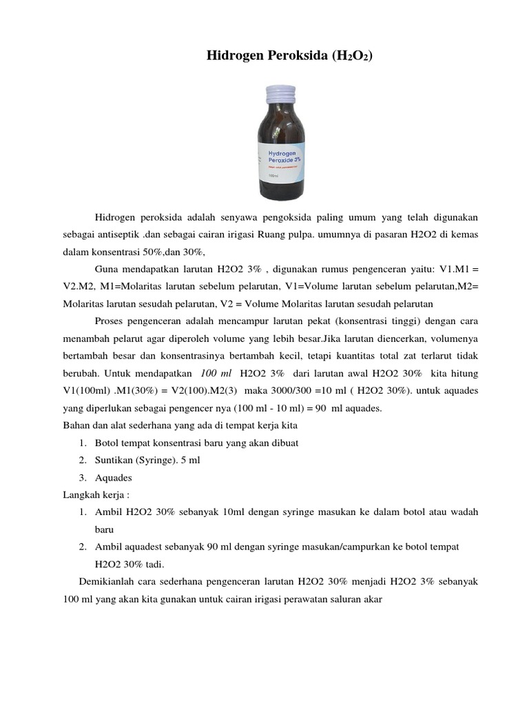 Hidrogen Peroksida H2o2 | PDF