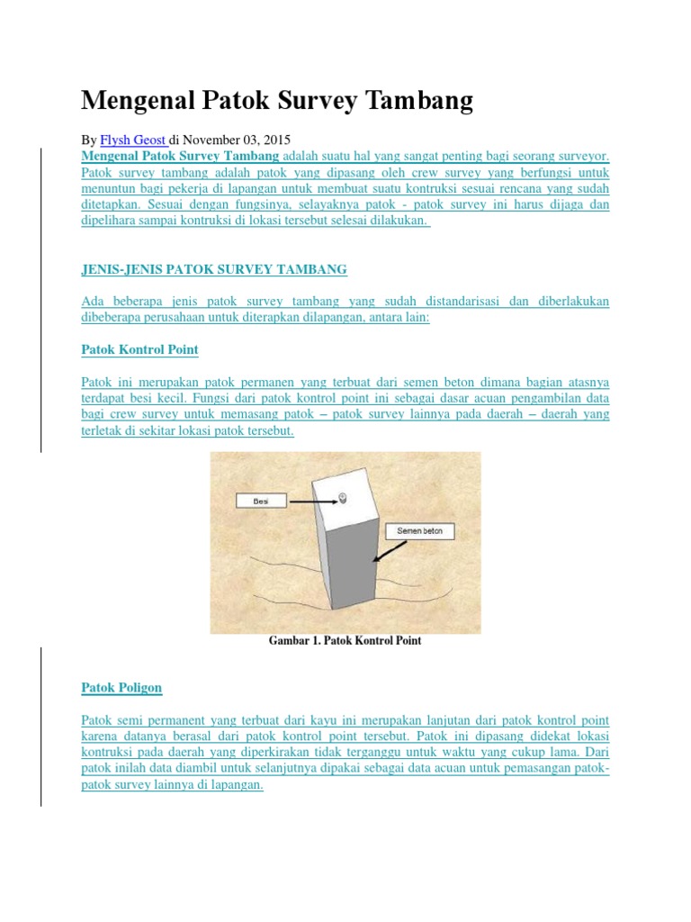 Mengenal Patok Survey Tambang | PDF