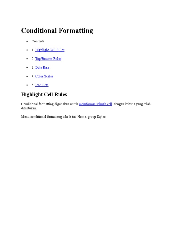Conditional Formatting | PDF