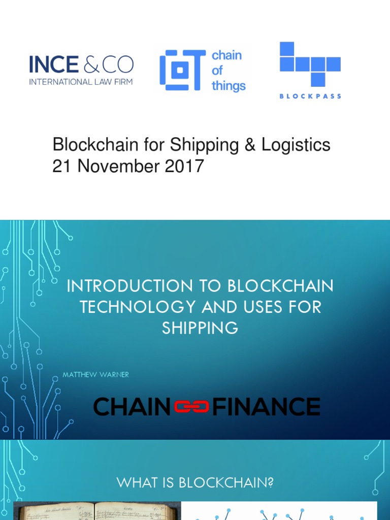 Blockchain Shipping and Logistics Presentation Sli | PDF | Internet Of ...
