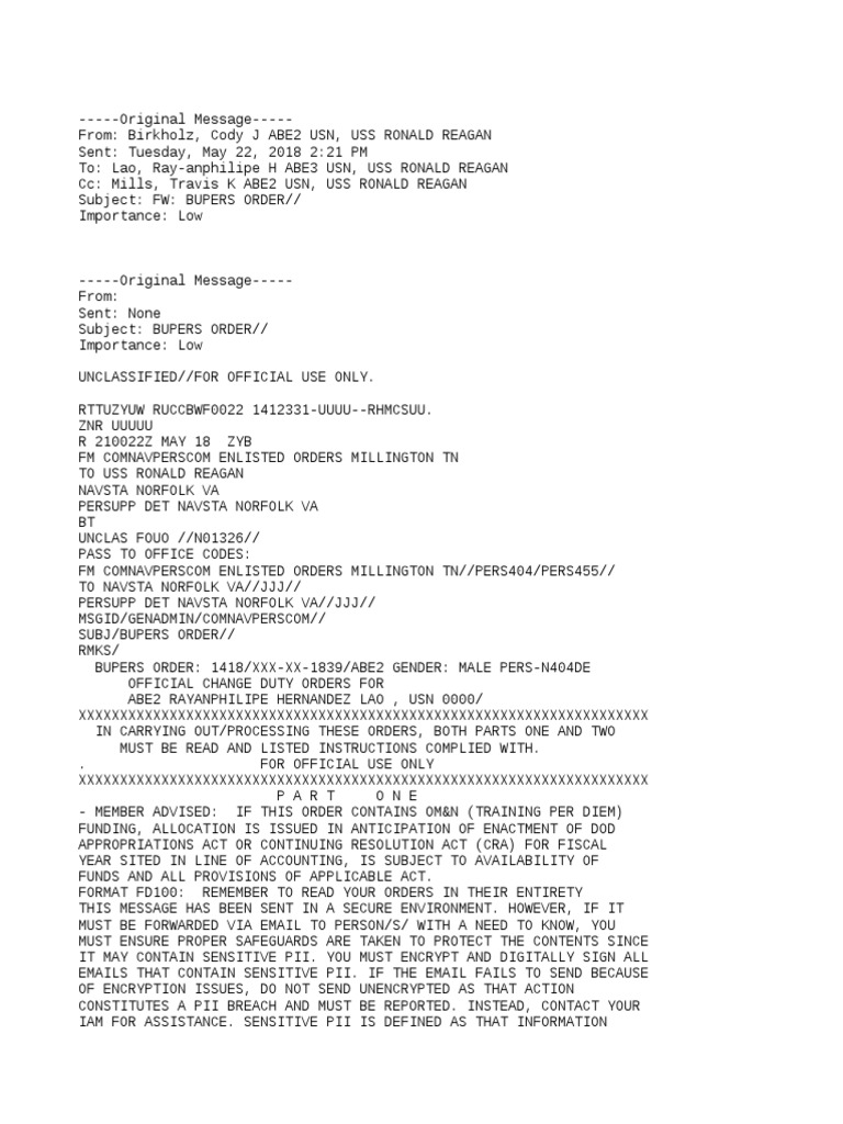 ORDERS | PDF | Military Of The United States | National Security