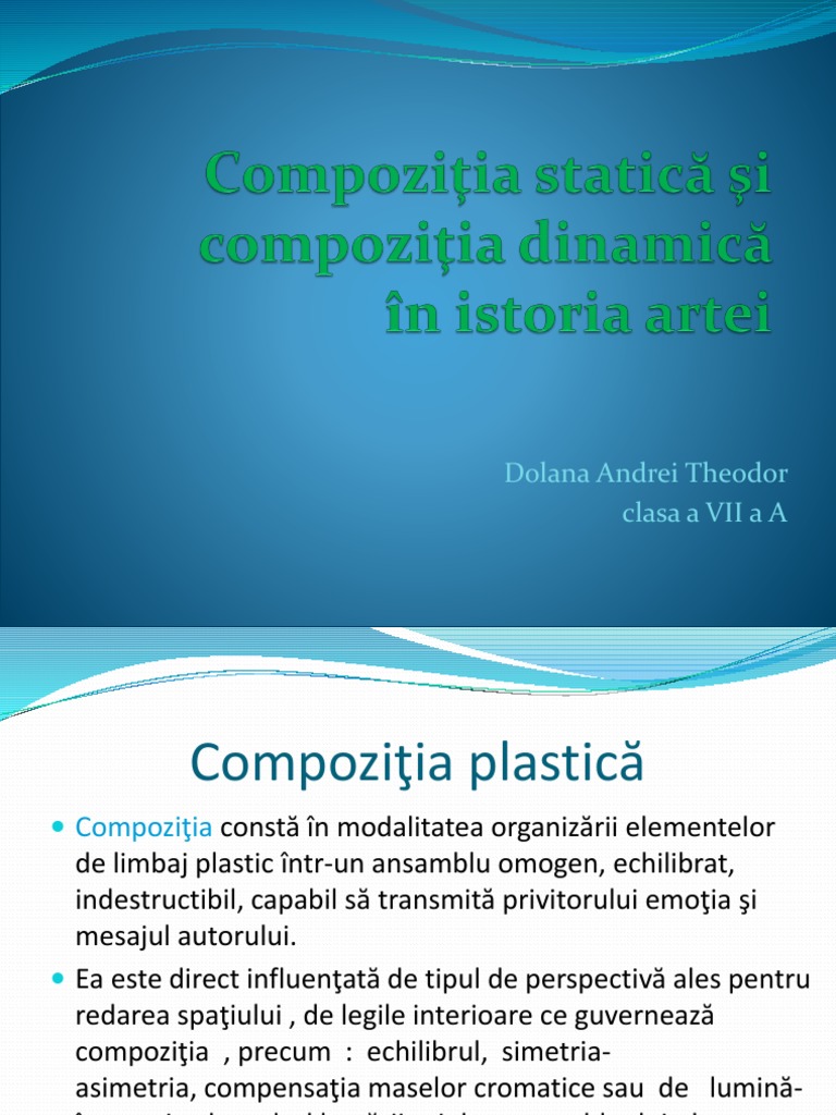 Docslide. - Compozitia Statica Si Dinamica | PDF