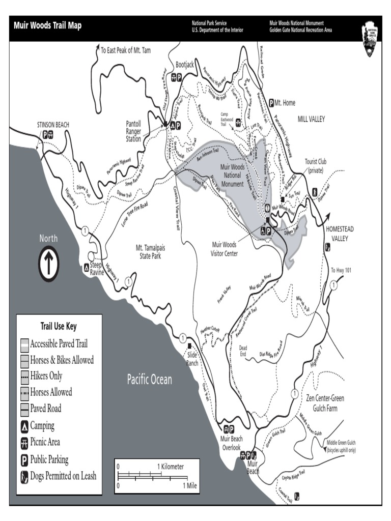 Muir Woods Pad Map-2 PDF | PDF | Adventure | Land Use
