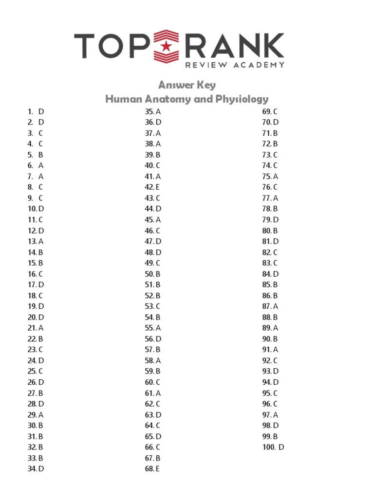 Answer Key Human Anatomy and Physiology | PDF | Biology | Nature