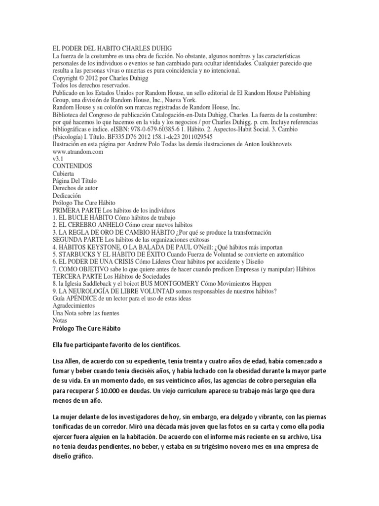 El Poder Del Habito Charles Duhigg | PDF | Cerebro | Rata