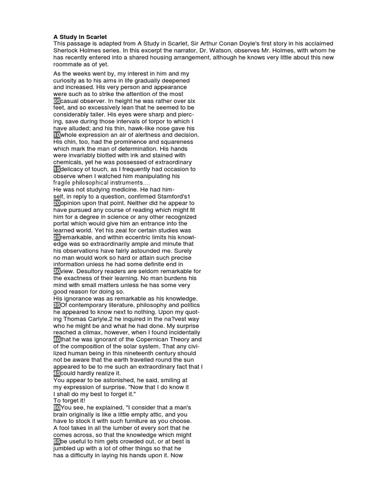 A Study in Scarlet | PDF | Dr. Watson | A Study In Scarlet