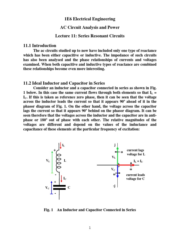 1E6 Electrical Engineering AC Circuit Analysis and Power Lecture 11 ...