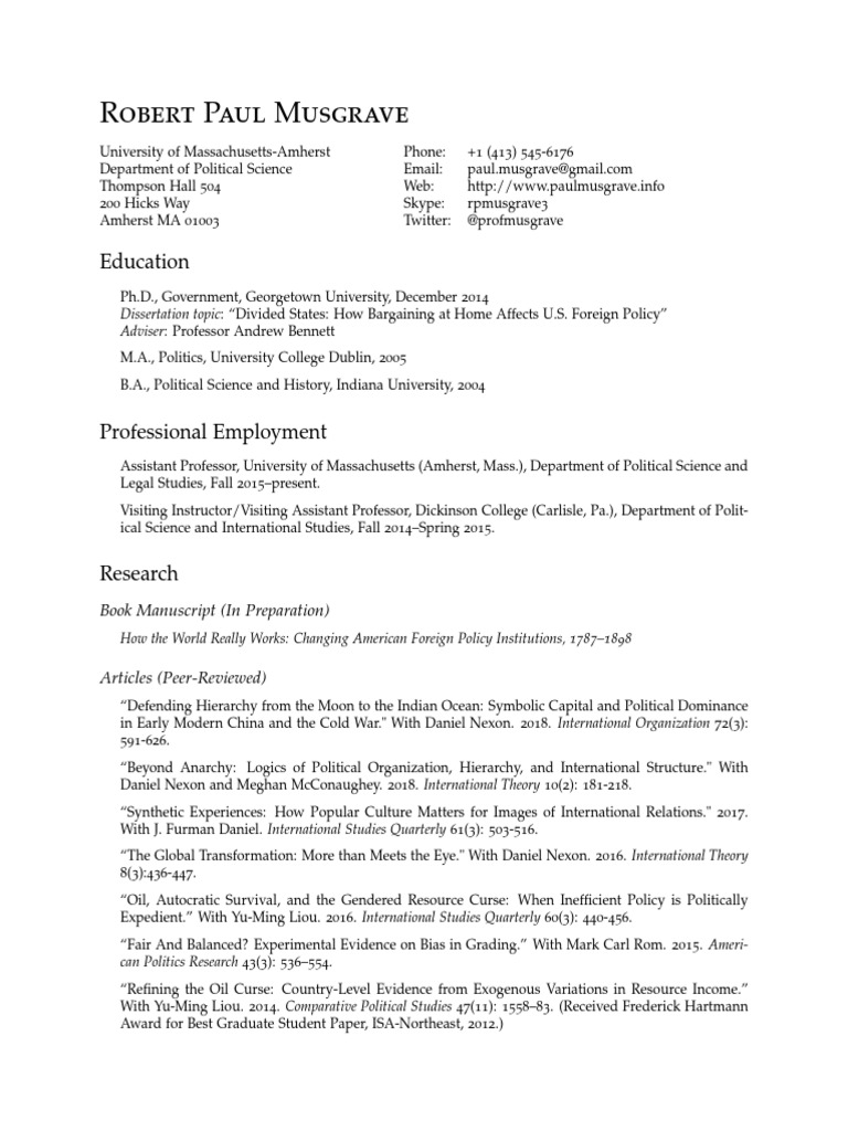 Robert Paul Musgrave: Education | PDF | Presidential Library ...