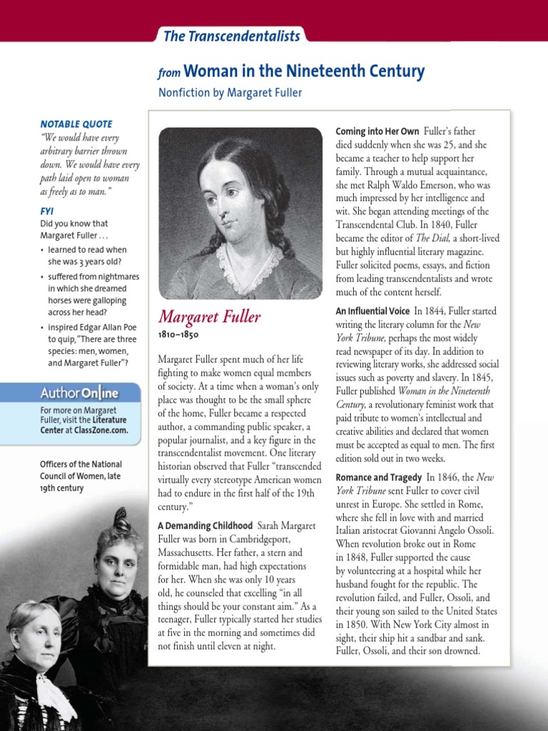 Woman in The Nineteenth Century: Margaret Fuller | PDF ...