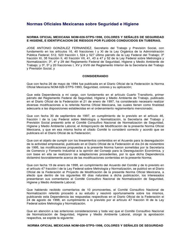 Norma Oficial Mexicana Nom 026 Stps 1998 | PDF | Color | México