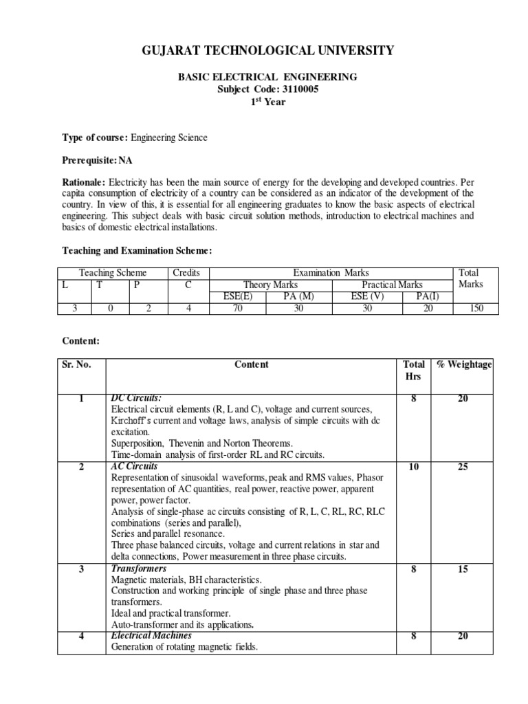 Basic Electrical Engineering | PDF | Electrical Network | Voltage