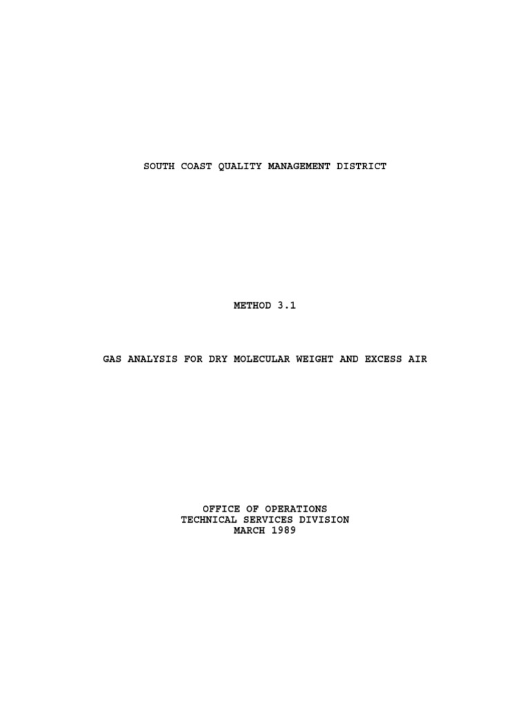 SCAQMD Method 3.1 | PDF | Pressure Measurement | Carbon Dioxide