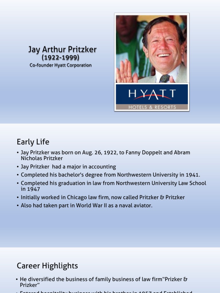 Jay Arthur Pritzker: Co-Founder Hyatt Corporation | PDF | Hospitality ...