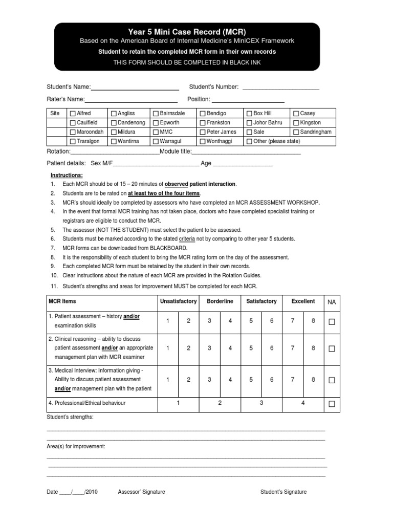 MCR Form | PDF | Medical Diagnosis | Medicine
