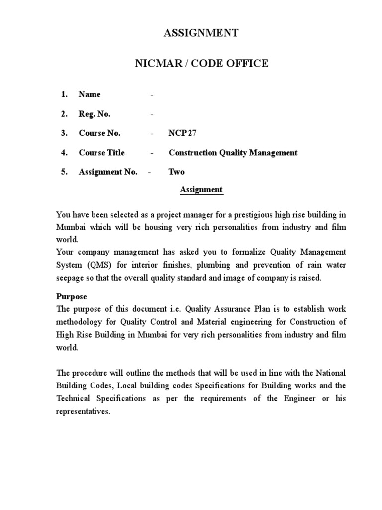 Assignment Nicmar / Code Office | PDF | Quality Assurance | Statistics