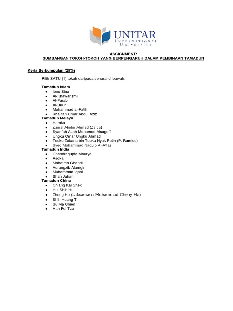 Assignment Instruction Titas Unitar | PDF