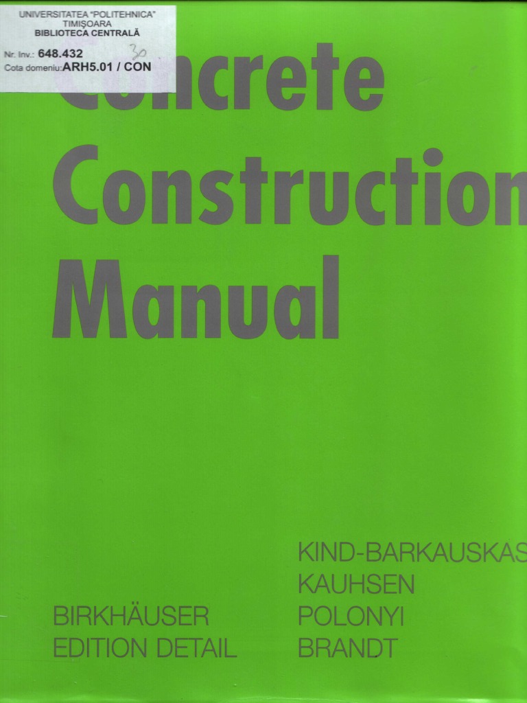 Concrete Construction Manual | PDF