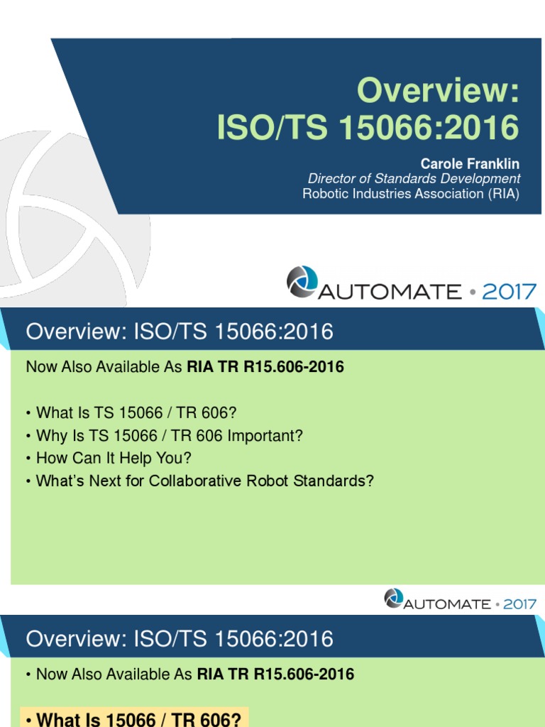 ISO/TS 15066: Collaborative Robot Safety | PDF | Robot | Robotics
