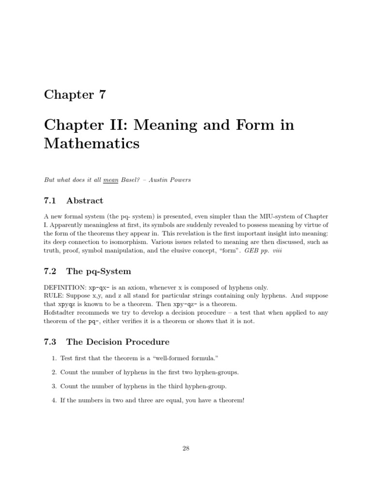 Meaning and Form in Mathematics | PDF | Theorem | Axiom