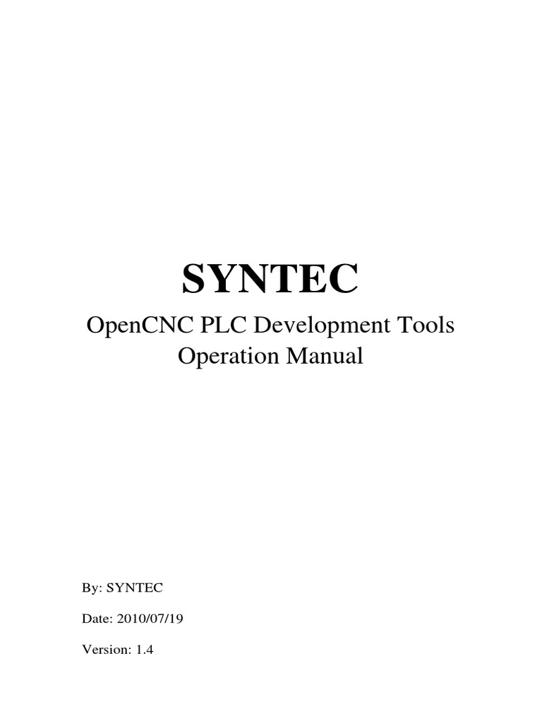 Syntec: Opencnc PLC Development Tools Operation Manual | PDF ...
