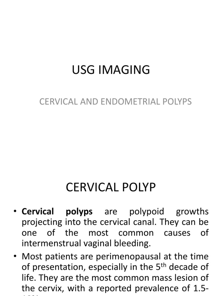 Usg Imaging: Cervical and Endometrial Polyps | PDF | Sexual Anatomy ...