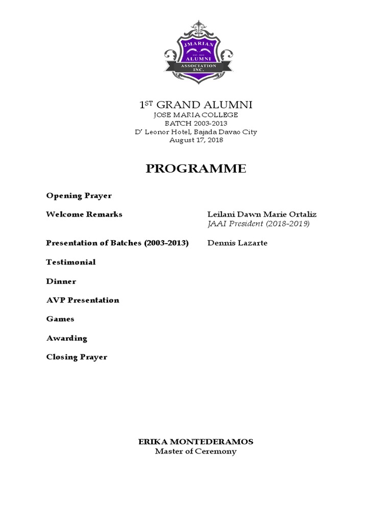 Programme Alumni 2018 | PDF