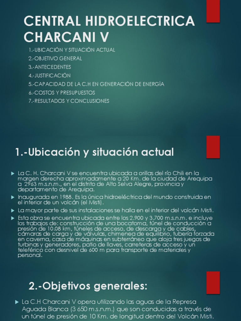 Central Hidroelectrica Charcani V | PDF | Hidroelectricidad | Reservorio