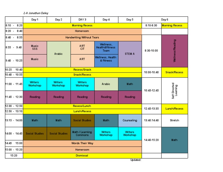 2A Schedule | PDF | Educational Organizations | Educational Institutions