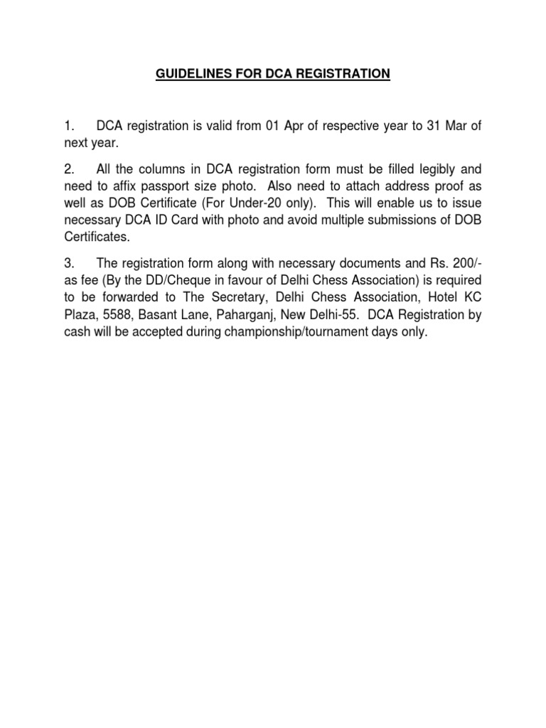 Guidelines For DCA Registration PDF | PDF | Access Control | Authentication