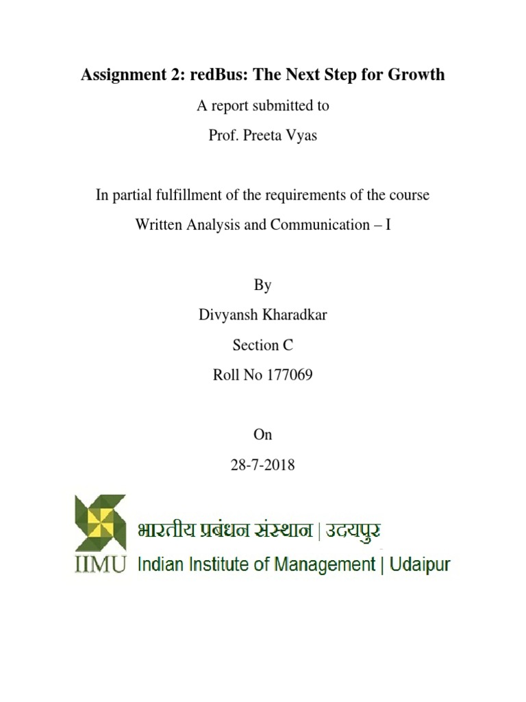 RedBus - The Next Step For Growth - Divyansh | PDF | Bus | Business Model