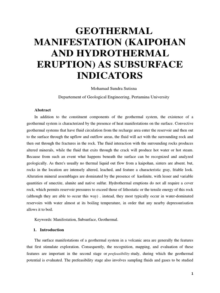 Kaipohan Dan Thermal Eruption | PDF | Petroleum Reservoir | Types Of ...
