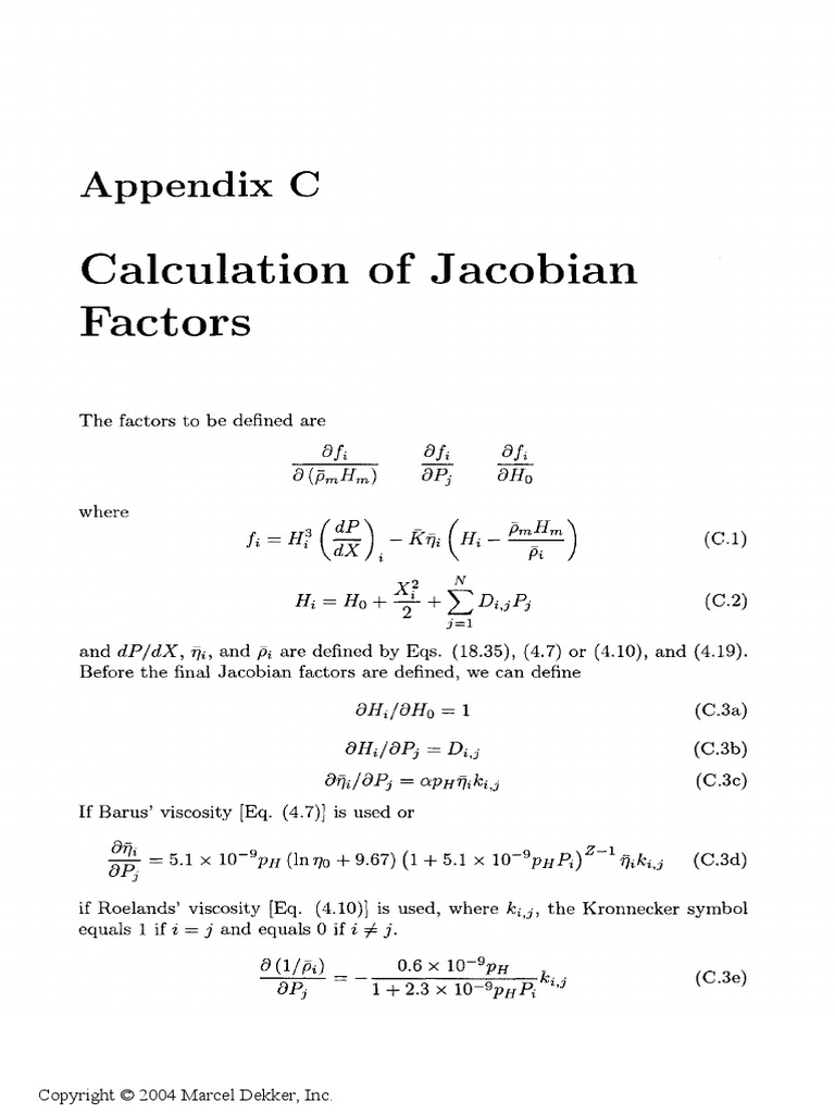 Calculation of Jacobian Factors: Appendix C | PDF | Dynamics (Mechanics ...