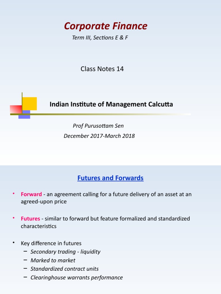 Corporate Finance: Class Notes 14 | PDF | Futures Contract | Hedge ...