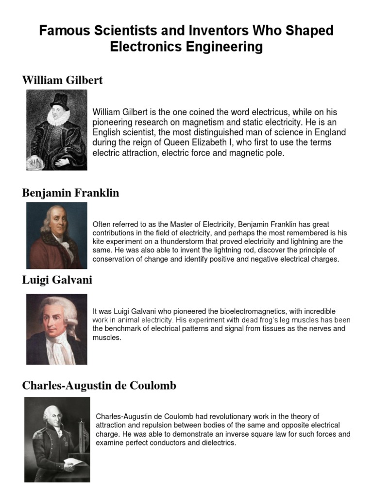Famous Scientists and Inventors Who Shaped Electronics Engineering ...