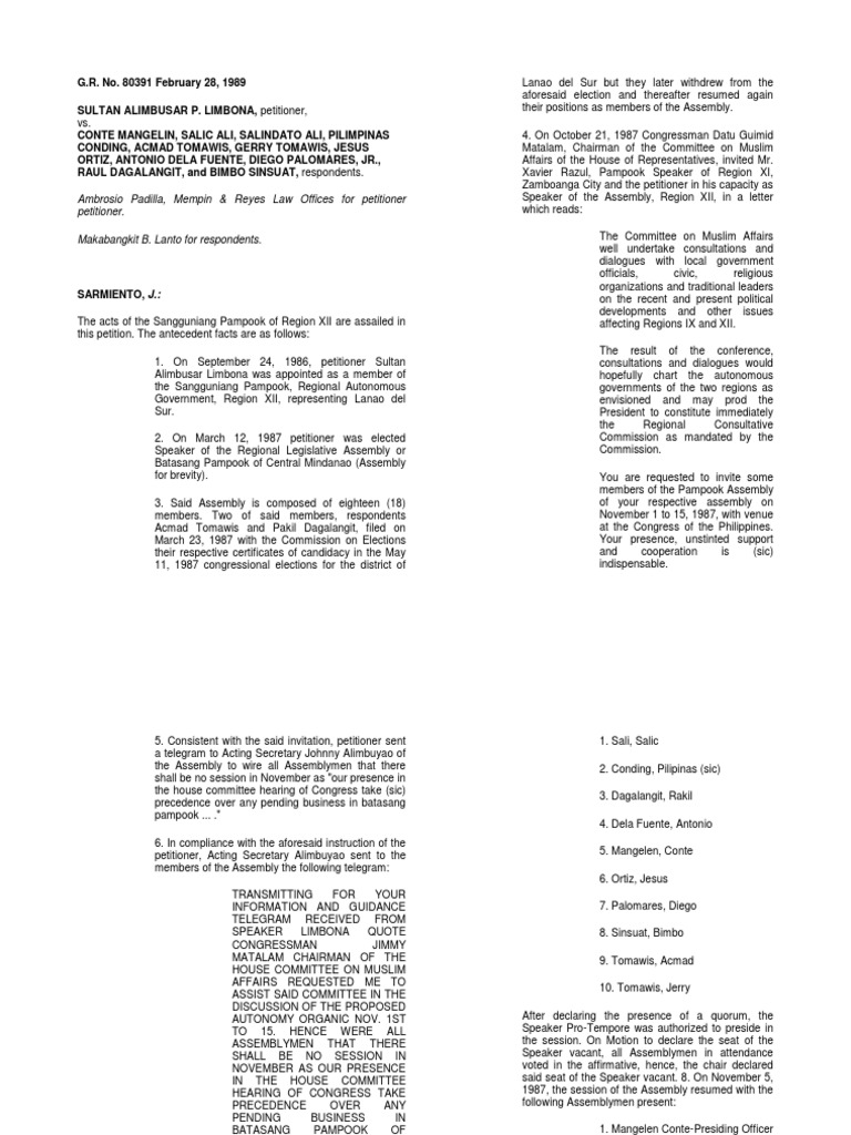 Limbona v. Mangelin | PDF | Autonomy | Government Information