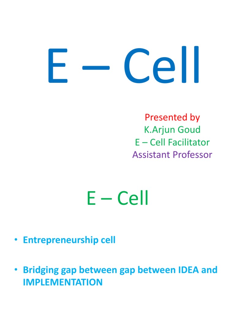 E - Cell | PDF | Entrepreneurship | Startup Company