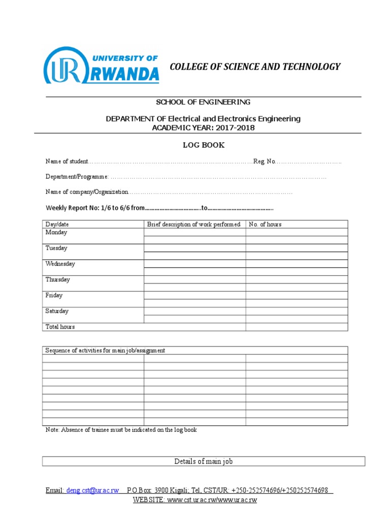 Electrical Engineering Log Book Template | PDF