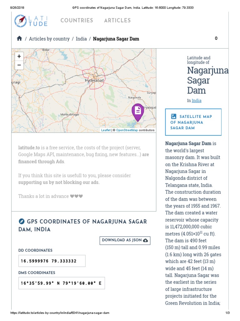 Nagarjuna Sagar Dam | PDF | Visualization (Graphics) | Navigation