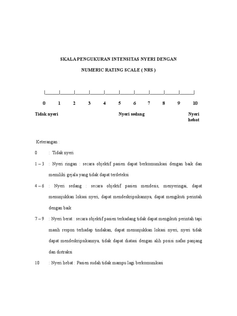 Numeric Rating Scale | PDF