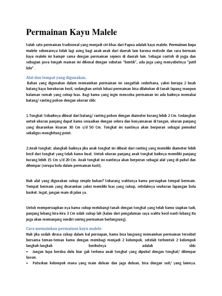Kayu Malele | PDF
