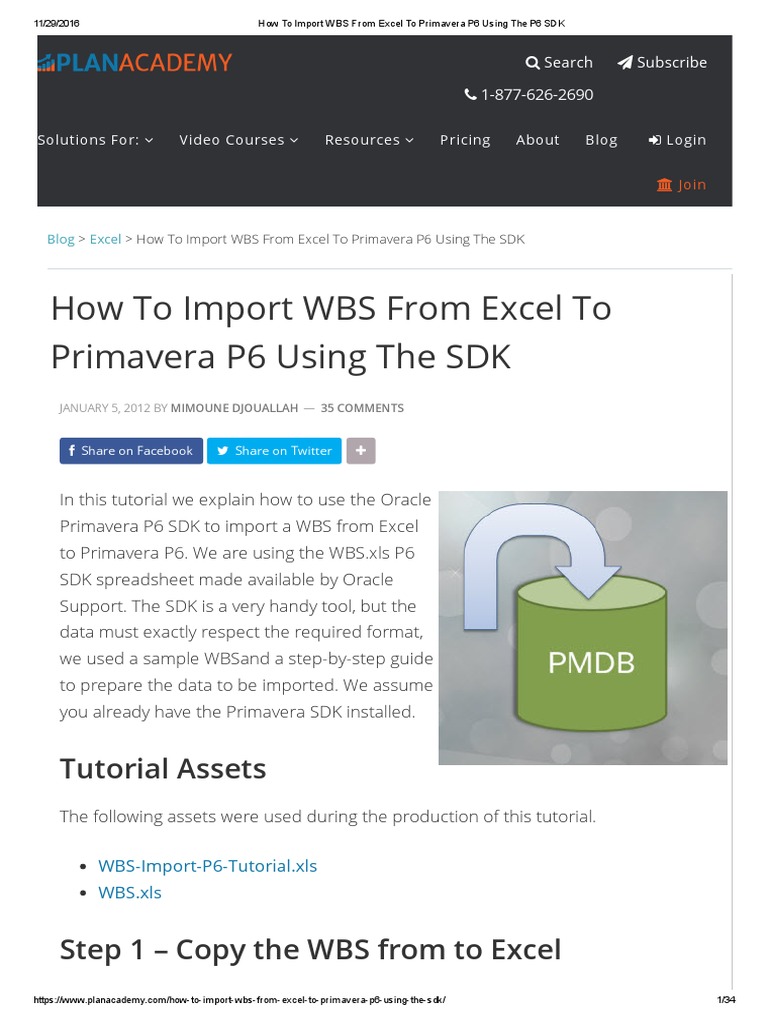 How To Import WBS From Excel To Primavera P6 Using The P6 SDK | PDF | Microsoft Excel | Databases